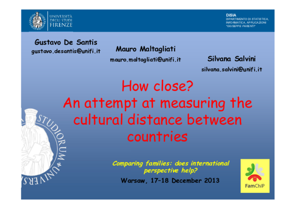 (PDF) How close? An attempt at measuring the cultural distance between ...