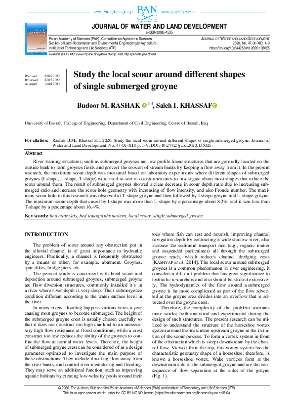 (PDF) Study the local scour around different shapes of single submerged ...