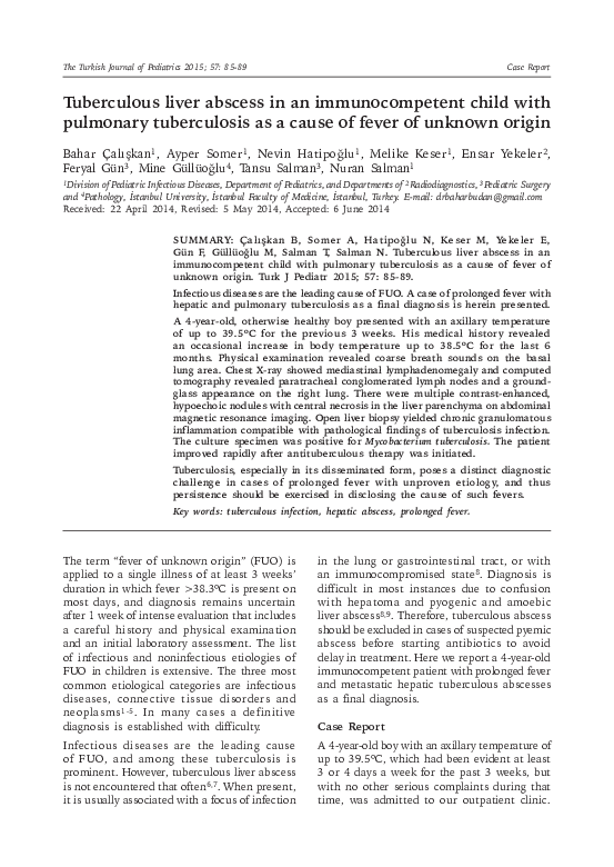 (PDF) Tuberculous liver abscess in an immunocompetent child with ...