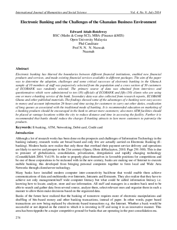 (PDF) Electronic Banking and the Challenges of the Ghanaian Business ...