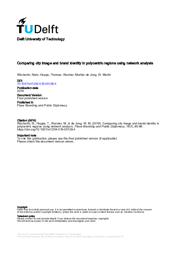 (PDF) Comparing city image and brand identity in polycentric regions ...