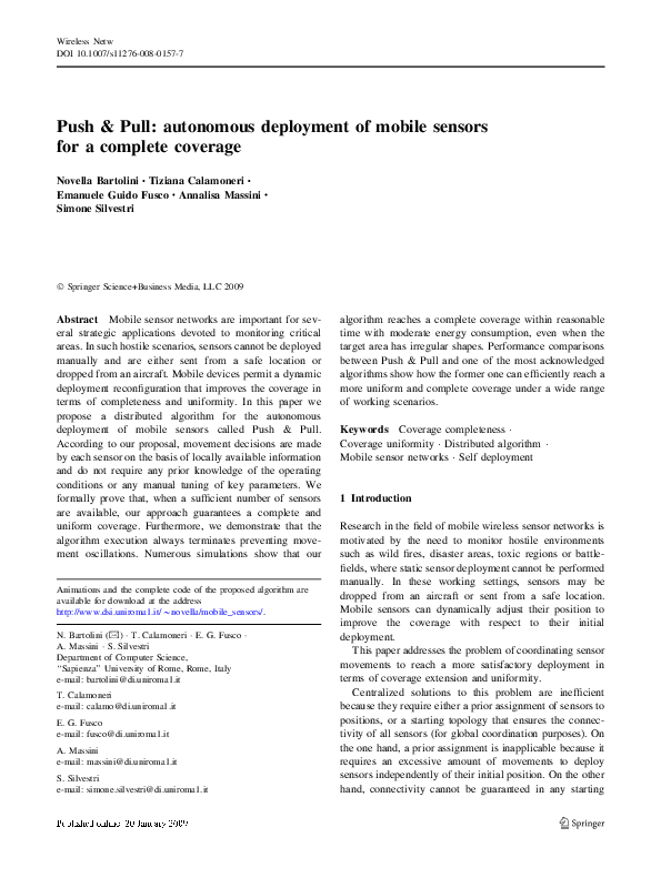 Pdf Autonomous Mobile Sensor Deployment For Complete Coverage
