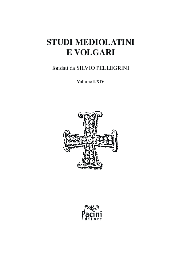 (PDF) GESTA ROMANORUM: STRUTTURA E RATIO COMPILATIVA