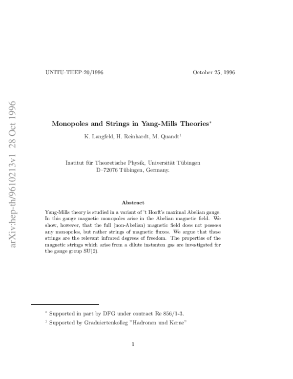 (PDF) Monopoles and strings in Yang-Mills theories