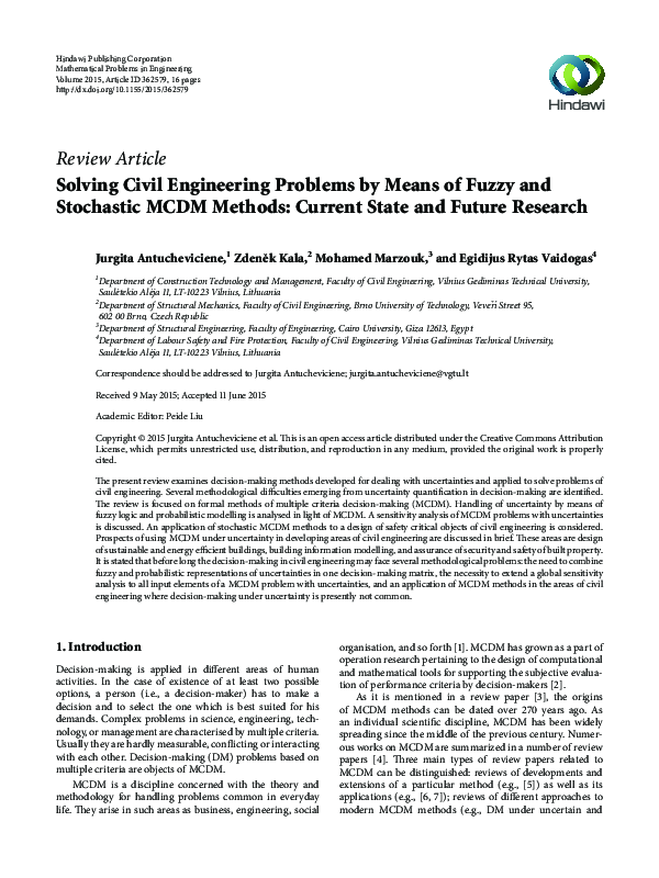 (PDF) Solving Civil Engineering Problems by Means of Fuzzy and ...