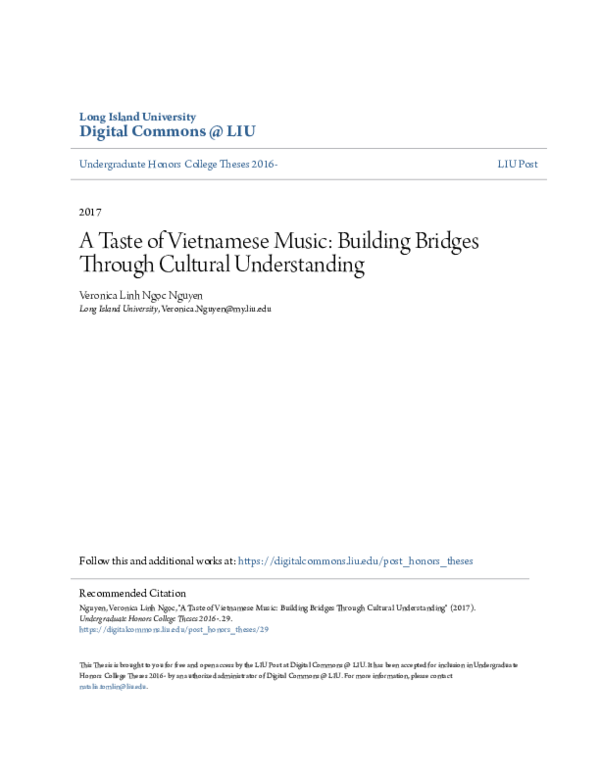 (PDF) A Taste of Vietnamese Music: Building Bridges Through Cultural ...