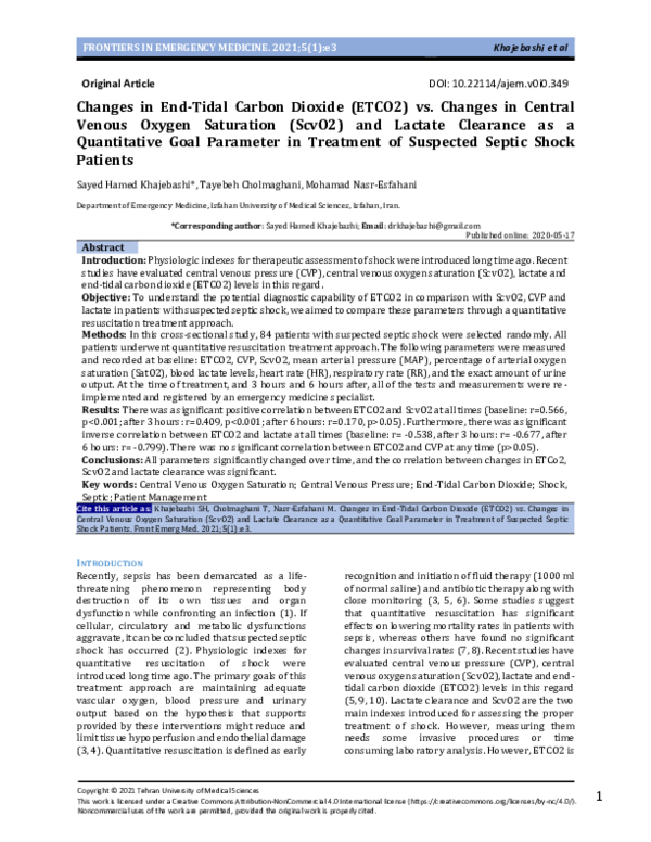 (PDF) Changes in End-Tidal Carbon Dioxide (ETCO2) vs. Changes in ...
