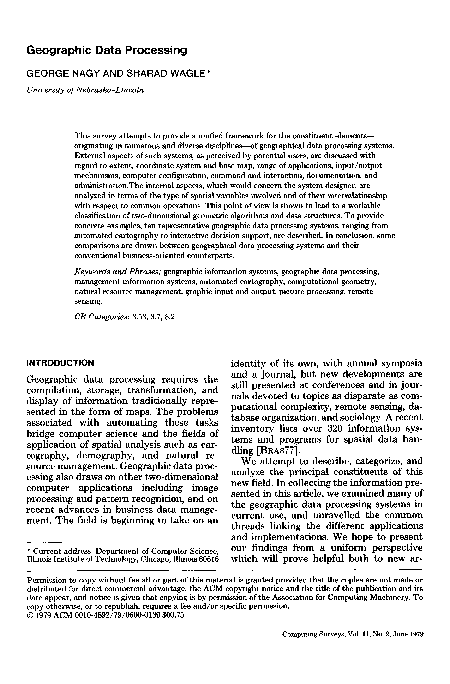 (PDF) Geographic Data Processing