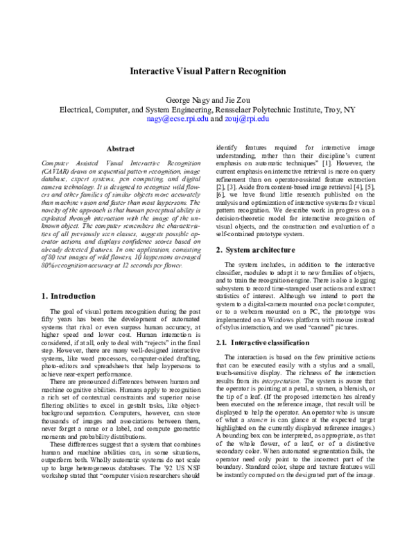 (PDF) Interactive visual pattern recognition