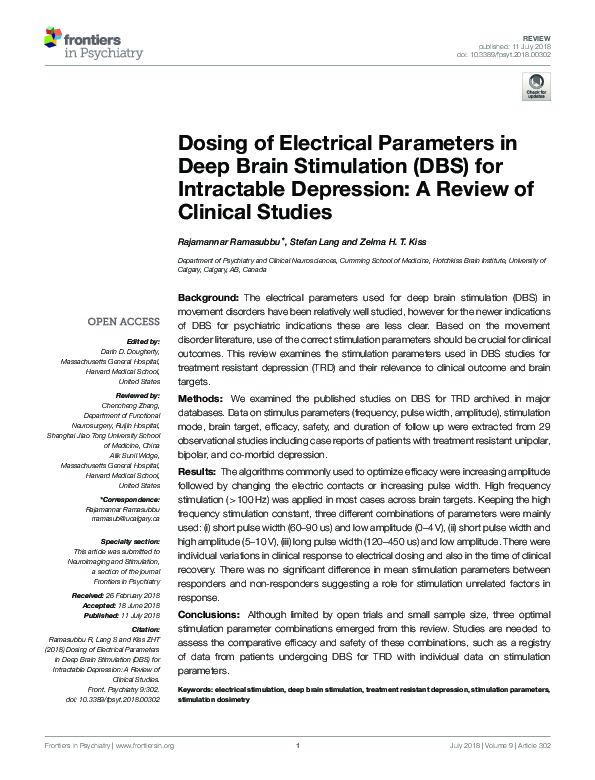 (PDF) Dosing of Electrical Parameters in Deep Brain Stimulation (DBS ...