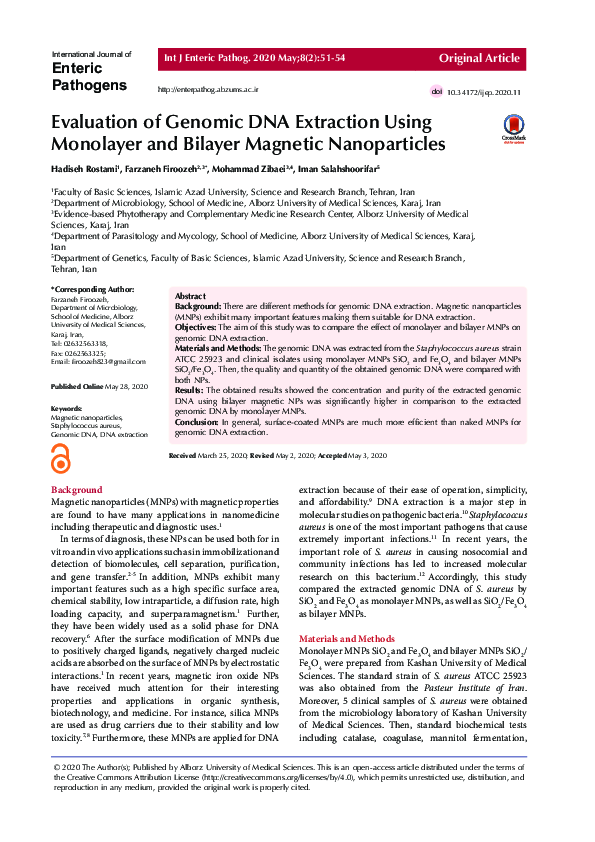 (PDF) Evaluation of Genomic DNA Extraction Using Monolayer and Bilayer ...