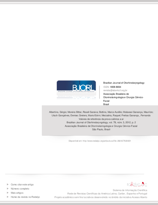 (PDF) Air caloric test reference values