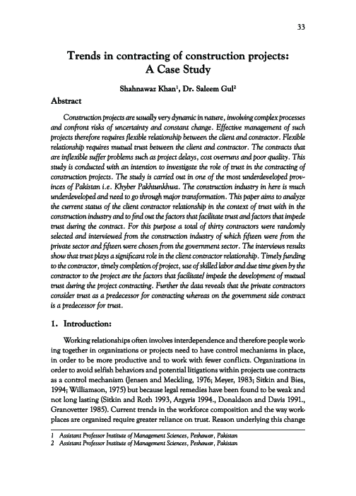(PDF) Trends in Contracting Construction Projects: A Case Study