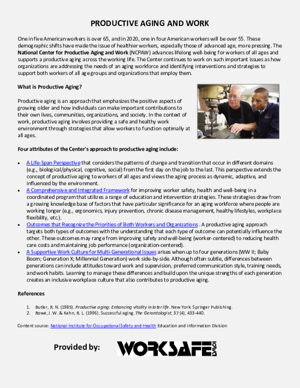 (PDF) Productive aging and work