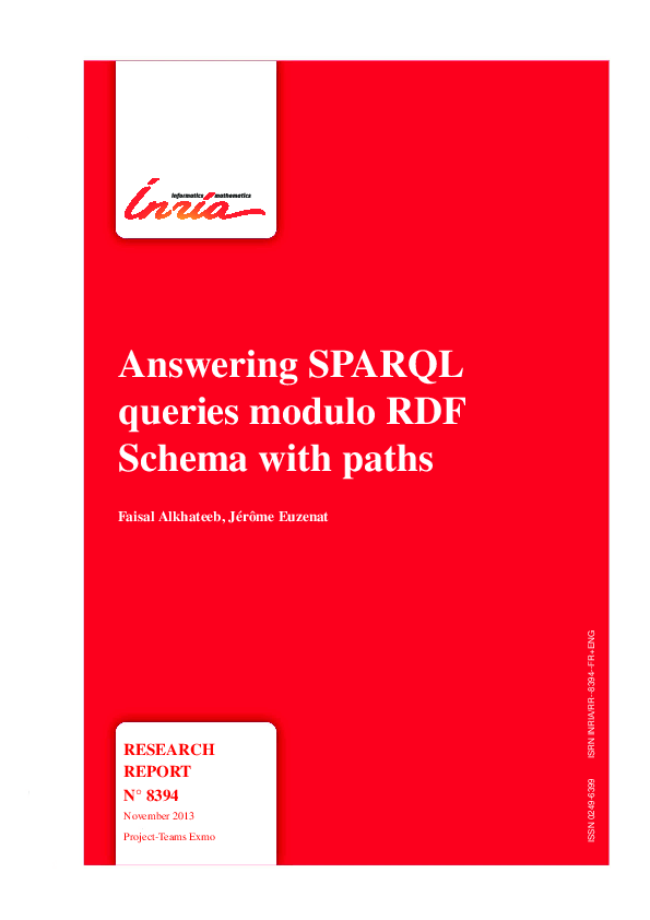 (PDF) Answering SPARQL queries modulo RDF Schema with paths