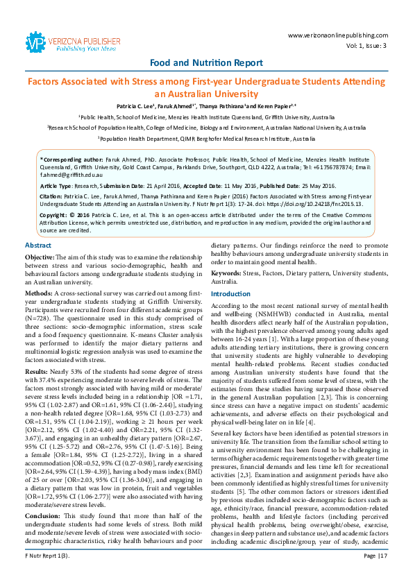 (PDF) Food and Nutrition Report