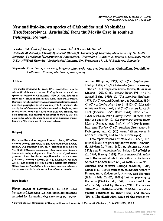 (PDF) New and little-known species of Chthoniidae and Neobisiidae ...