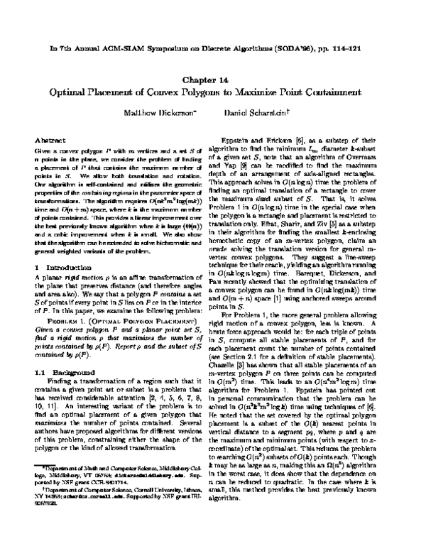 (PDF) Optimal Placement of Convex Polygons to Maximize Point Containment