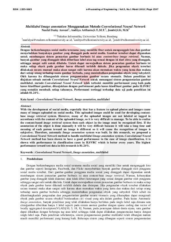 Pdf Multilabel Image Annotation Menggunakan Metode Convolutional Neural Network