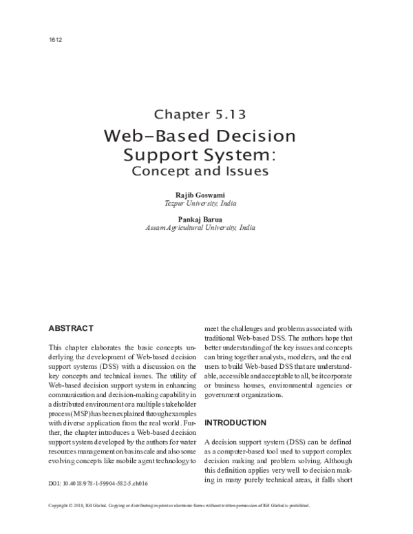 (PDF) Web-Based Decision Support System