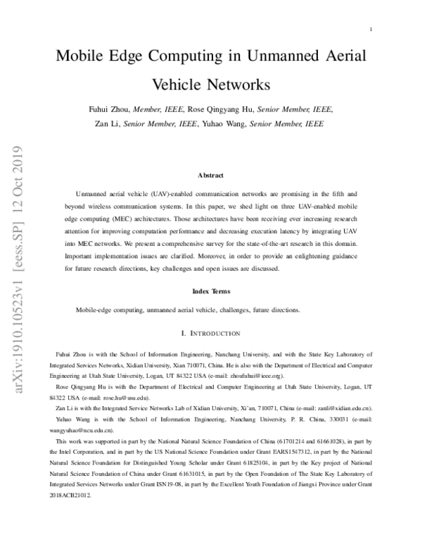 (PDF) Mobile Edge Computing in Unmanned Aerial Vehicle Networks