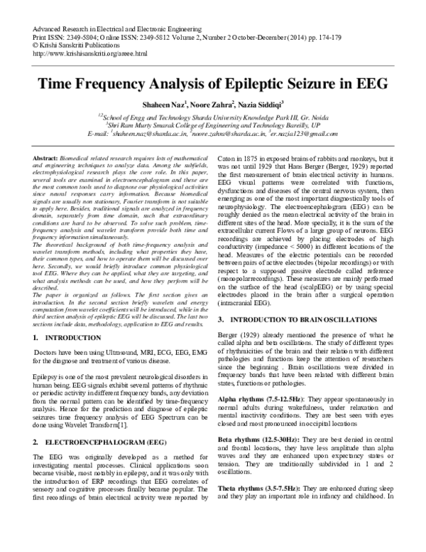 (PDF) Time Frequency Analysis of Epileptic Seizure in EEG