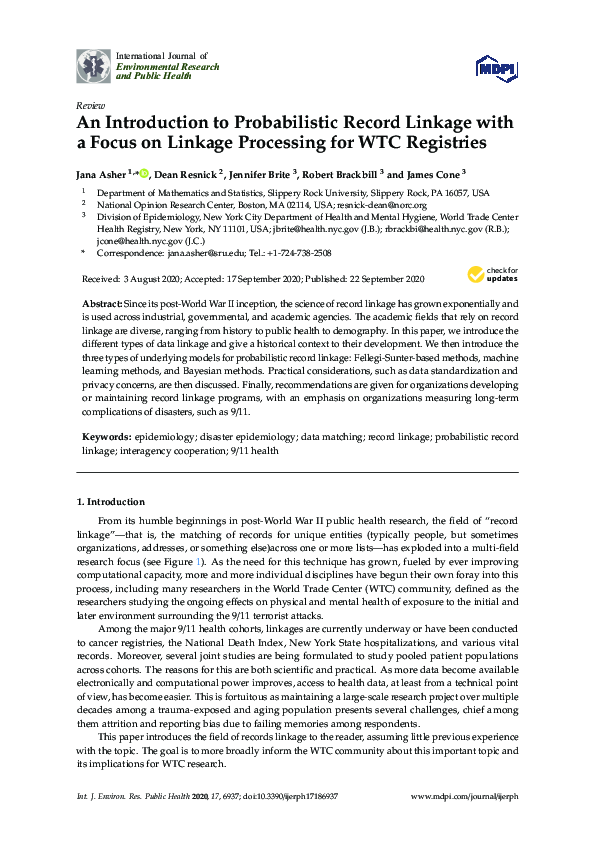 (PDF) An Introduction to Probabilistic Record Linkage