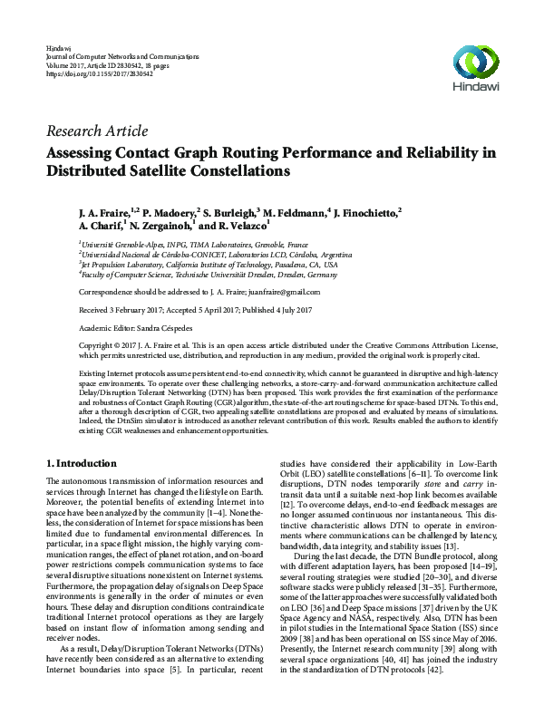 Pdf Assessing Contact Graph Routing Performance And Reliability In