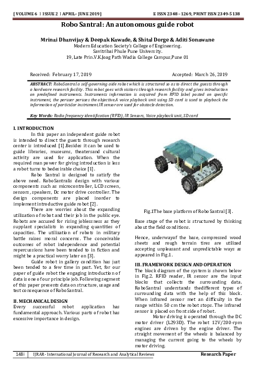 (PDF) Robo Santral : An autonomous guide robot