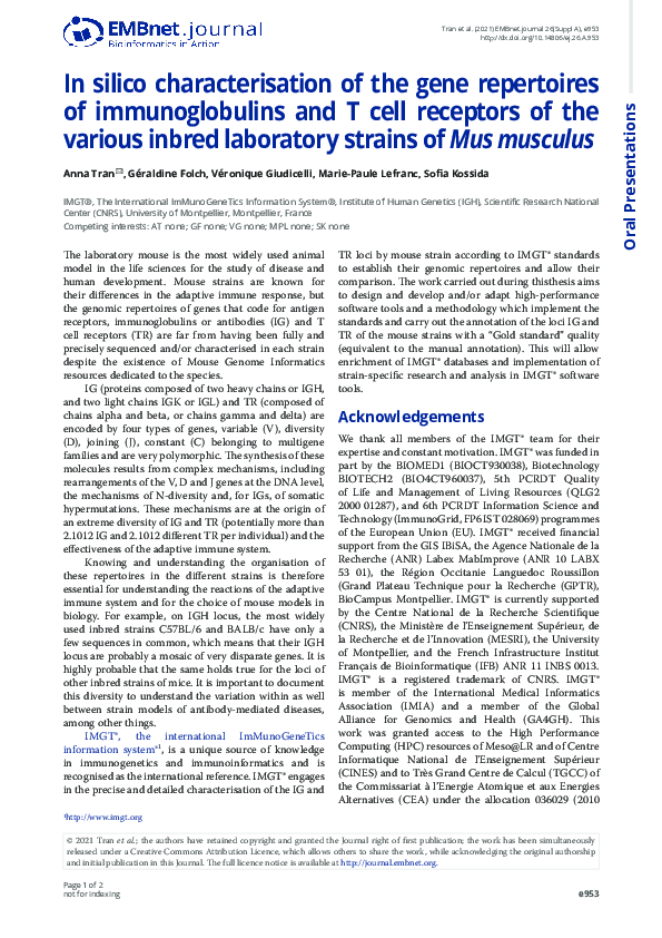 (PDF) In silico characterisation of the gene repertoires of ...