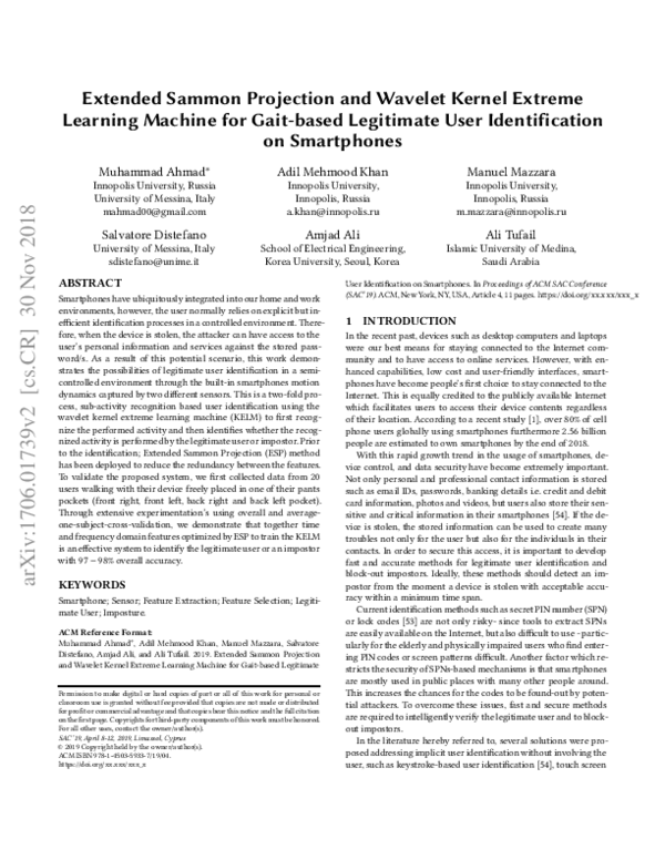 (PDF) Extended sammon projection and wavelet kernel extreme learning ...