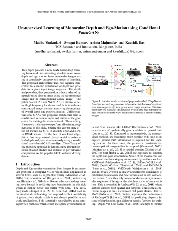 (PDF) Unsupervised Learning of Monocular Depth and Ego-Motion using Conditional PatchGANs