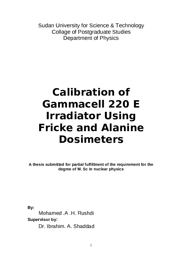 (PDF) Calibration of Gammacell 220 E Irradiator Using Fricke and ...