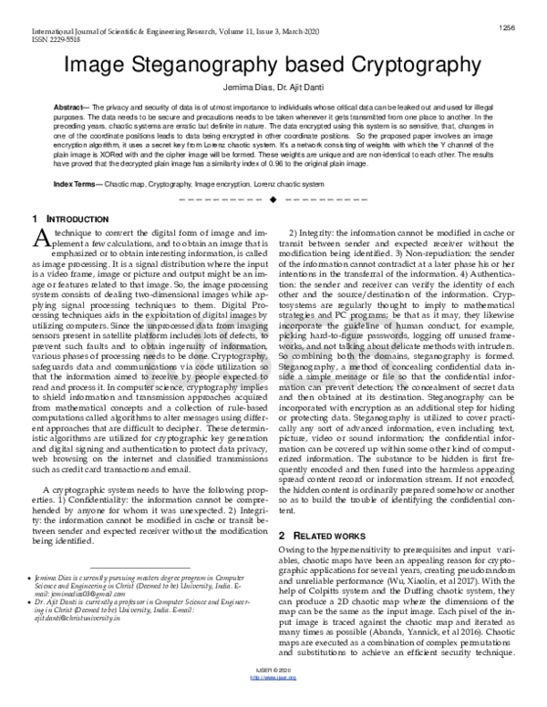 (PDF) Image Steganography based Cryptography
