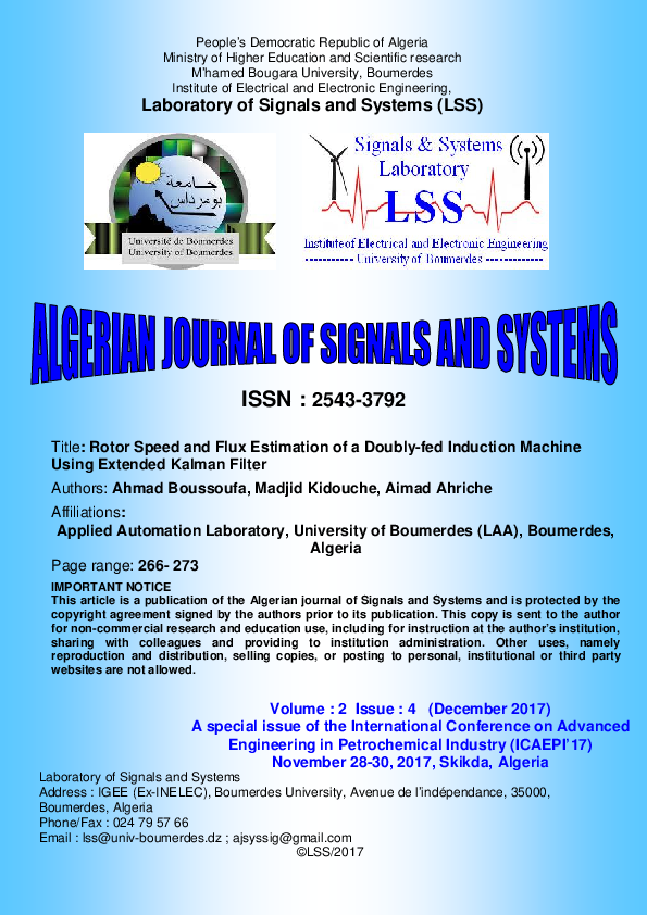 Pdf Rotor Speed And Flux Estimation Of A Doubly Fed Induction Machine Using Extended Kalman Filter