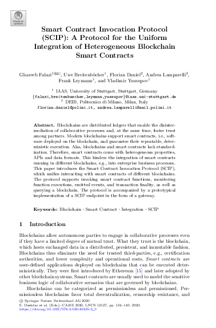 (PDF) Smart Contract Invocation Protocol (SCIP): A Protocol for the Uniform Integration of ...