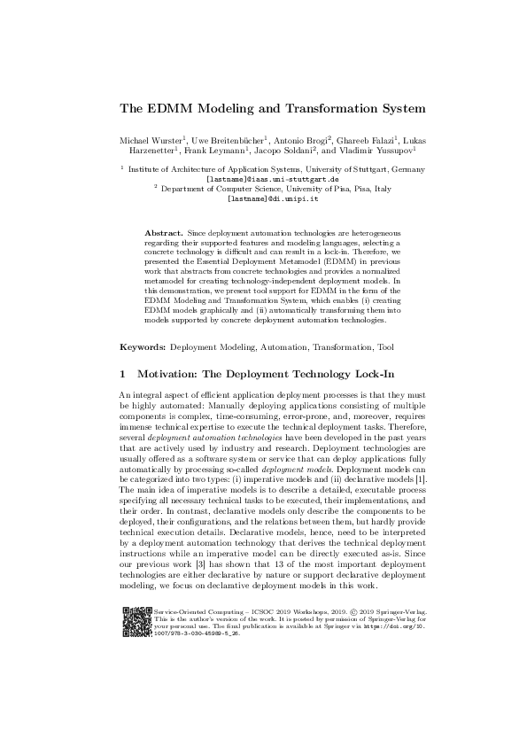(PDF) The EDMM Modeling and Transformation System