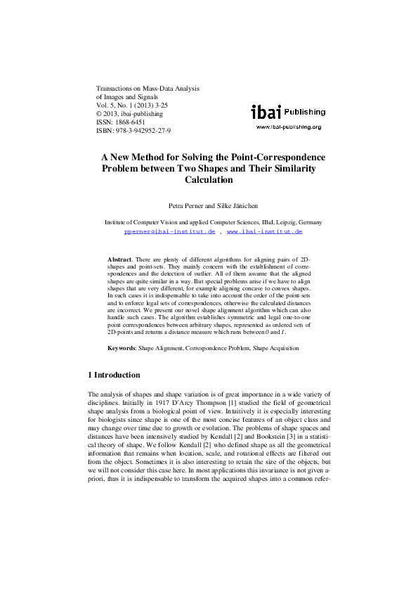 (PDF) A New Method for Solving the Point-Correspondence Problem between ...