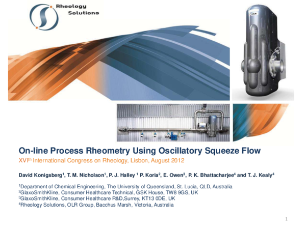 (PDF) Online Process Rheometry Using Oscillatory Squeeze Flow