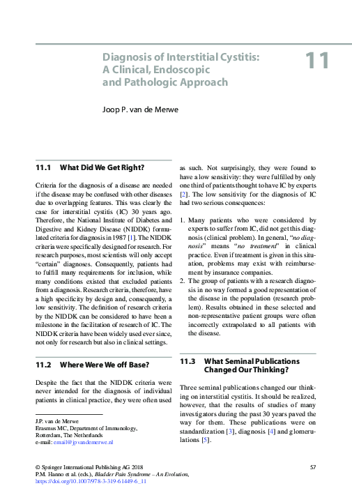 (PDF) Diagnosis of Interstitial Cystitis: A Clinical, Endoscopic and ...