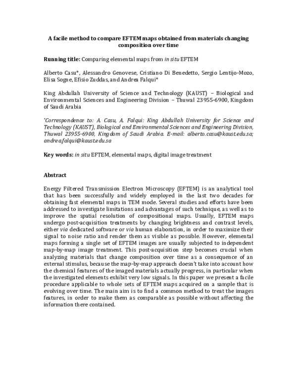 (PDF) A facile method to compare EFTEM maps obtained from materials ...