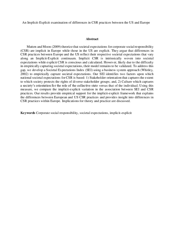 (PDF) An implicit-explicit examination of differences in CSR practices ...