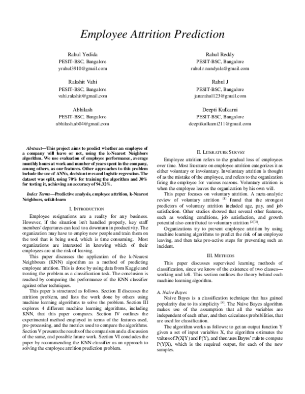 (PDF) Employee Attrition Prediction (PDF) Employee Attrition Prediction