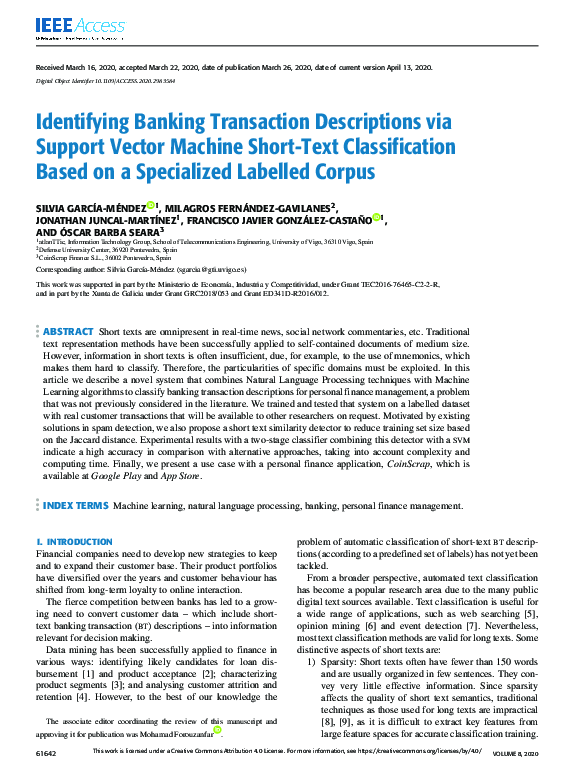 (PDF) Identifying Banking Transaction Descriptions via Support Vector ...