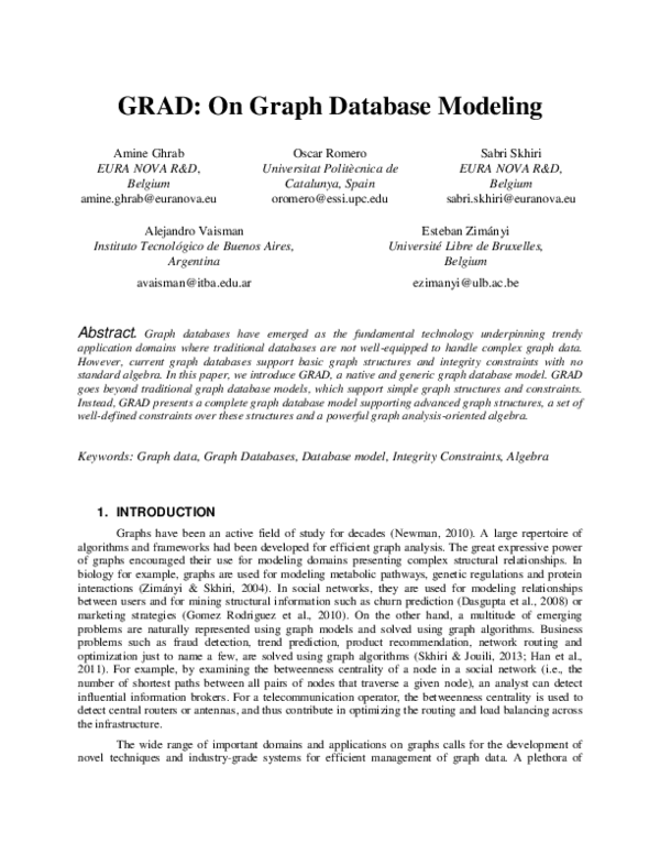 (PDF) GRAD: On Graph Database Modeling
