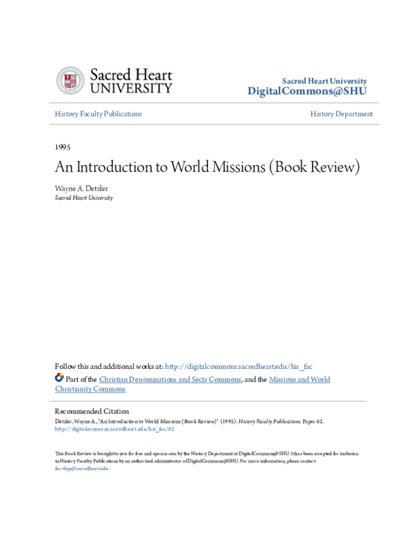 (PDF) An Introduction to World Missions (Book Review)