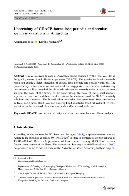(PDF) Uncertainty of GRACE-borne long periodic and secular ice mass ...