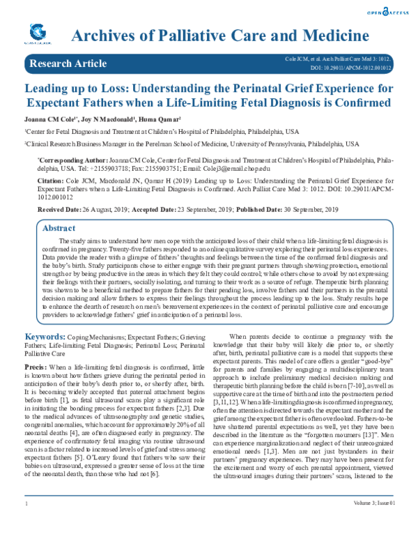 (PDF) Leading up to Loss: Understanding the Perinatal Grief Experience ...