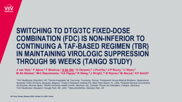 (PDF) DTG/3TC FDC vs TAF for Virologic Suppression