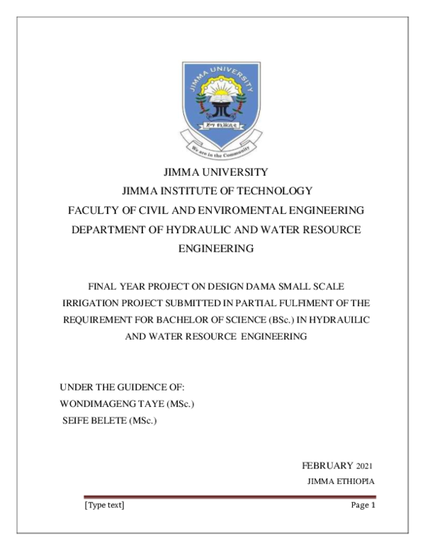 (PDF) DAMA SMALL SCALE IRRIGATION PROJECTT